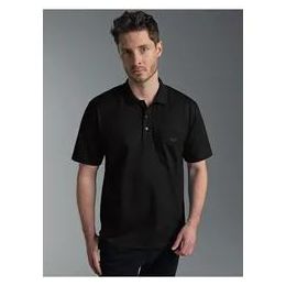 Poloshirt TRIGEMA "TRIGEMA Poloshirt aus Single-Jersey", Herren, Gr. L, schwarz, Single Jersey, 100% Baumwolle, Basic, lang, ohne Ausschnitt, Shirts