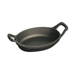 Staub Specialities Ofenform 15 cm, oval, Schwarz, Gusseisen