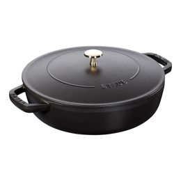 Staub Braisers Br&auml;ter mit Chistera Drop-Structure 24 cm, rund, Schwarz, Gusseisen