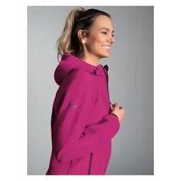 Softshelljacke TRIGEMA "TRIGEMA Taillierte Softshell&ndash;Kapuzenjacke", Damen, Gr. L, pink (hibiskus), Stoff, 88% Polyamid, 12% Elastan, lang, Jacken Softshelljacke