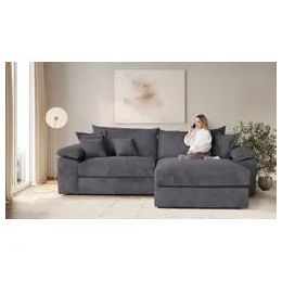 Ecksofa Home Affaire "Soft&Cosy XXL L-Form, B: 303 cm - OTTO. Verl&auml;ssliche Qualit&auml;t.", grau (anthrazit), B:303cm T:187cm, 100% Polyester, Sofas, Ecksofa, Mega-Sofa, Cord oder Chenille-Struktur, mit Federkern & 4 Zierkissen, Topseller