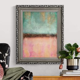 Bilderwelten Leinwandbild mit Barockrahmen Pastell Sommer mit Gold
