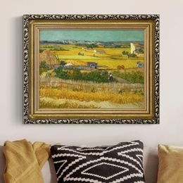 Bilderwelten Bild mit Barockrahmen Antik Natur modern Barock gelb - Vincent van Gogh - Die Ernte - Landschaft Wohnzimmer Schlafzimmer