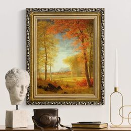 Bilderwelten Leinwandbild mit Barockrahmen Albert Bierstadt - Herbst in Oneida County, New York