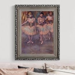 Bilderwelten Bild mit Barockrahmen Antik originell modern Barock rosa - Edgar Degas - T&auml;nzerinnen vor Exercice - Tanzen Wohnzimmer Schlafzimmer