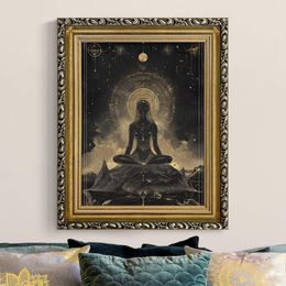 Bilderwelten Bild mit Barockrahmen Antik Spirituell Digital Art Barock schwarz - Jungfrau Sternzeichen II - Himmel Jugendzimmer