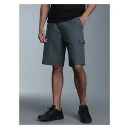 Jerseyhose TRIGEMA "TRIGEMA Cargo-Bermuda aus 100% Baumwolle", Herren, Gr. 5XL, Normalgr&ouml;&szlig;en, grau (anthrazit), Web, 100% Baumwolle, Hosen Jerseyhose