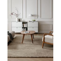 benuta Pure Yanis Beige/Hellbraun 120x170 cm - Moderner Kurzflor-Teppich f&uuml;r Wohnzimmer