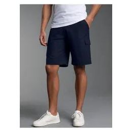 Jerseyhose TRIGEMA "TRIGEMA Cargo-Bermuda aus 100% Baumwolle", Herren, Gr. XXL, Normalgr&ouml;&szlig;en, blau (navy), Web, 100% Baumwolle, Hosen Jerseyhose