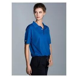Poloshirt TRIGEMA "TRIGEMA Klassisches Poloshirt COOLMAX", Damen, Gr. XL, blau (royal), Trikot, 100% Polyester (recycelt), lang, ohne Ausschnitt, Shirts