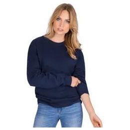 Sweatshirt TRIGEMA "TRIGEMA Sweatshirt", Damen, Gr. 5XL, blau (navy), Sweatware, 70% Baumwolle, 30% Polyester, Basic, lang, Rundhals, Sweatshirts Sweatshirt