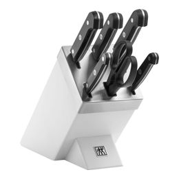 Zwilling Gourmet 7-tlg, Selbstsch&auml;rfender Messerblock, Wei&szlig;