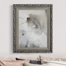 Bilderwelten Bild mit Barockrahmen Antik originell Abstrakt Barock grau - Mystische Objekte II - edle Optik Wohnzimmer Schlafzimmer