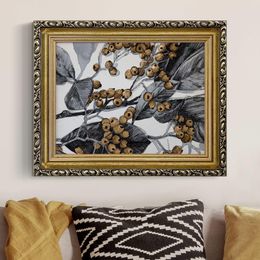 Bilderwelten Leinwandbild mit Barockrahmen Aquarellbeeren