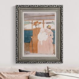 Bilderwelten Leinwandbild mit Barockrahmen Mary Cassatt - Im Omnibus