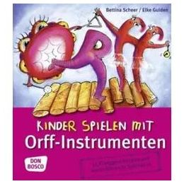 Kinder spielen mit Orff-Instrumenten