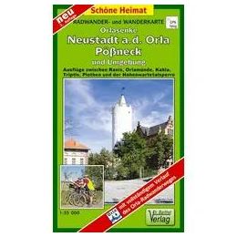 Orlasenke, Neustadt a.d. Orla, P&ouml;&szlig;neck und Umgebung 1 : 35 000. Radwander- und Wanderkarte