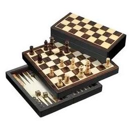 Philos Schach Backgammon Dame Set, Reise, Feld 22 mm, magnetisch
