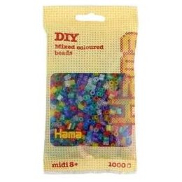 Hama&reg; B&uuml;gelperlen Midi - Transparent Glitter Mix 1000 Perlen.
