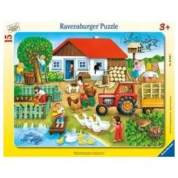 Rahmenpuzzle Ravensburger Was geh&ouml;rt wohin? Bauernhof 15 Teile