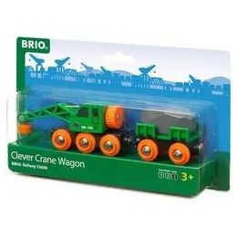 Brio Gr&uuml;ner Kranwagen mit Anh&auml;nger + Fracht