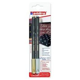 Edding 1200 Fasermaler metallic, 2er Set Gold 53/Silber 54