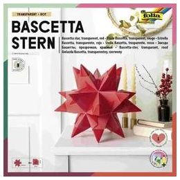 Folia Bascetta-Stern Set, TRANSPARENTPAPIER 115g/m2, 20x20cm, 32 Blatt, rot