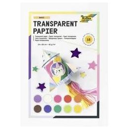 Folia Transparentpapierheft 42g/m2 14x20cm, 10 Blatt, farbig sortiert