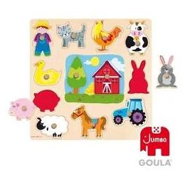 Jumbo Goula Holzpuzzle Silhouetten Bauernhof, 12-teilig