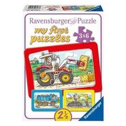 Puzzle Ravensburger Bagger, Traktor und Kipplade 3 X 6 Teile