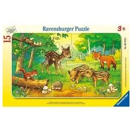 Rahmenpuzzle Ravensburger Tierkinder des Waldes 15 Teile