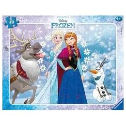 Ravensburger Kinderpuzzle - 06141 Anna und Elsa - Rahmenpuzzle f&uuml;r Kinder ab 4 Jahren, Disney Frozen Puzzle mit 40 Teilen