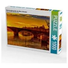 Calvendo Puzzle Sonnenaufgang &uuml;ber der Elbe in Dresden 1000 Teile Lege-Gr&ouml;&szlig;e 64 x 48 cm Foto-Puzzle Bild von Dirk Meutzner
