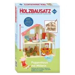 Pebaro 880 - Holzbausatz Puppenhaus mit M&ouml;beln, 11+241 Teile, Holzkonstruktion zum Zusammenstecken