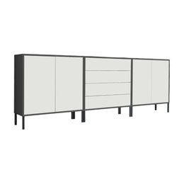 Sideboard Mailand Set 5 Anthrazit/Wei&szlig;