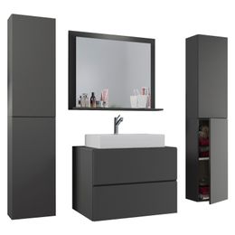 Badezimmer Lendas 5-tlg. ca. 147 cm Anthrazit