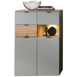 Highboard Memphis Gr&uuml;n/Eiche Artisan