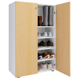 Schuhschrank LONA Wei&szlig;/ Buchefarben ca. 70x110x39cm