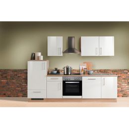 Menke K&uuml;chenblock Premium Wei&szlig; Hochgl./Eiche ca. 280 cm