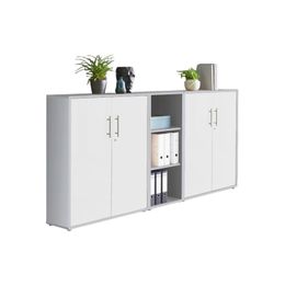 Aktenschrank Office Edition Sw Set 8 Grau/Wei&szlig;