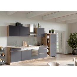 Held K&uuml;chenblock Turin mit Ger&auml;ten c.a 330 cm Grau/Eiche