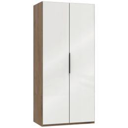 Dreht&uuml;renschrank ca. 100 cm Level 36D Wei&szlig;/Eiche Dekor