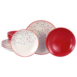 Creatable Tafelservice Joy Creme/Rot, 12-teilig