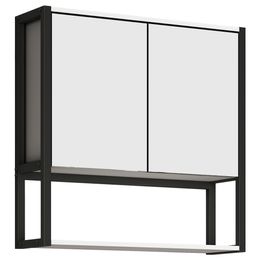 Spiegelschrank Edino ca. 60x60 cm Wei&szlig;/Schwarz