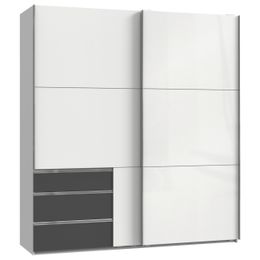 Schwebet&uuml;renschrank Level 36D ca. 200 cm Graphitfarben/Wei&szlig;