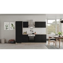 K&uuml;chenblock Capri Schwarz/Eichefarben