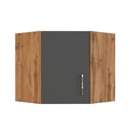 Held Eckoberschrank ca. 60 cm Anthrazit/Eiche