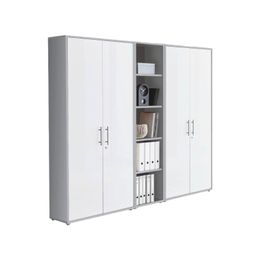 Aktenschrank Office Edition Sw Set 10 Grau/Wei&szlig;