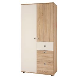 Kleiderschrank Wiki ca. 90x191 cm Wei&szlig;/Eiche