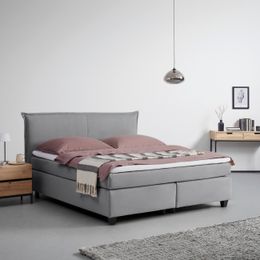 Boxbett Rinaldo Grau ca. 180x200 cm mit Topper